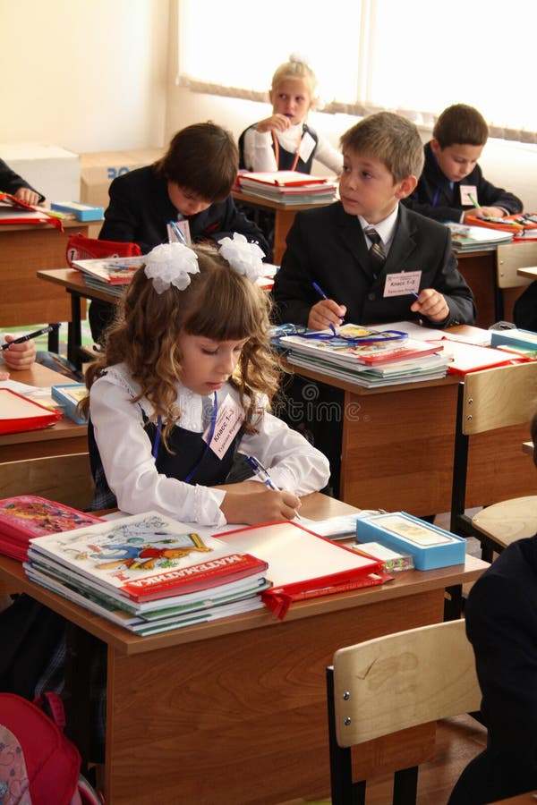 Children in the First Class on the Day of Knowledge Editorial Photo ...