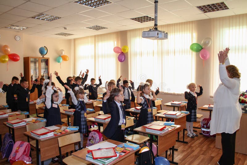 Children in the First Class on the Day of Knowledge Editorial Photo ...