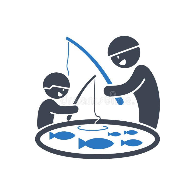 Children Fishing Together Icon Stock Vector - Illustration of children ...