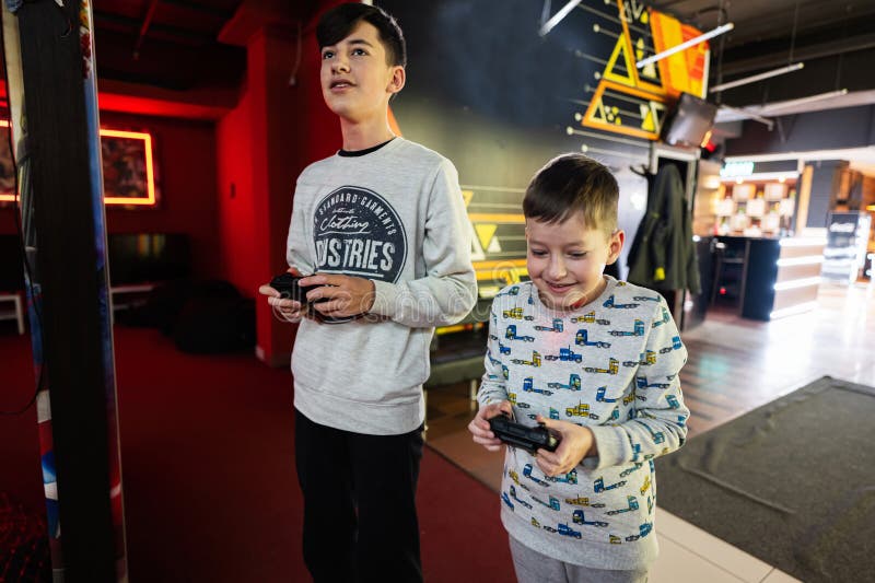 Children Flying Remote Control Drones Game Indoor Play Zone Stock Image ...