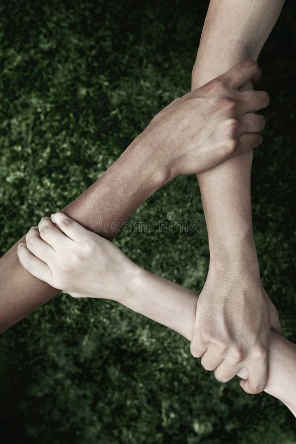 Children Forming Triangle by Holding Arms Stock Photo - Image of malay ...