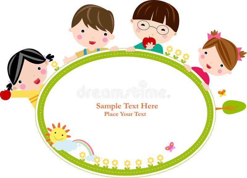 Children and frame stock vector. Illustration of couple - 14641131