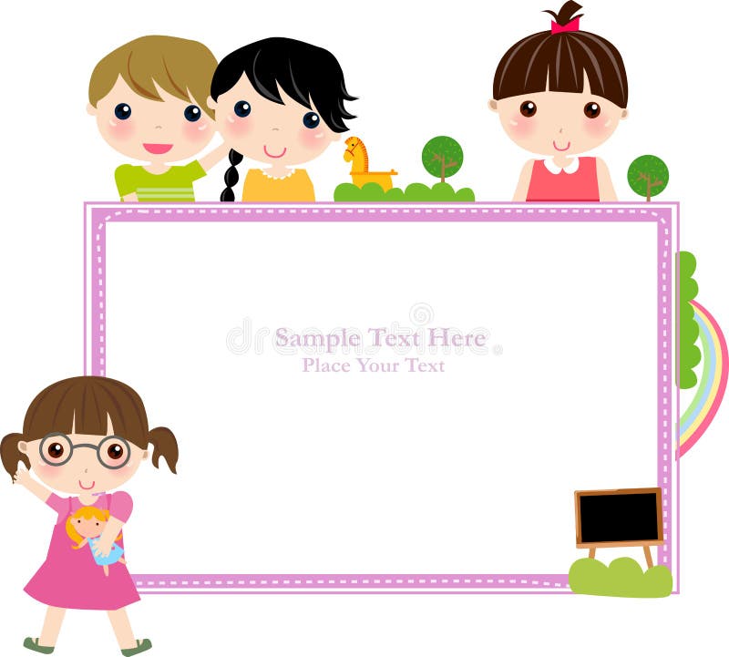 Children and frame stock vector. Illustration of banner - 14641215