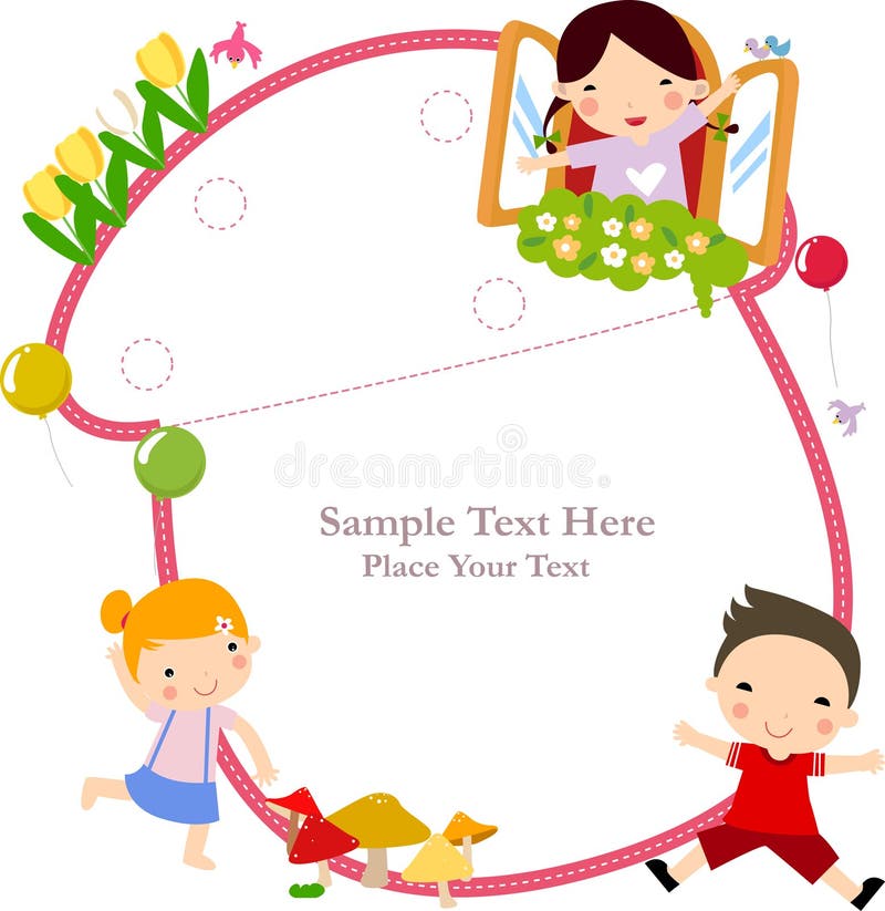 Children and frame stock vector. Illustration of flier - 14641320