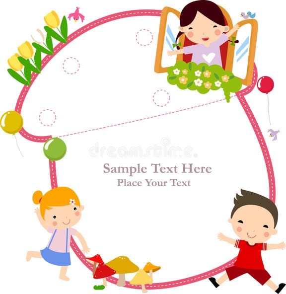 Children and frame stock vector. Illustration of head - 14641284