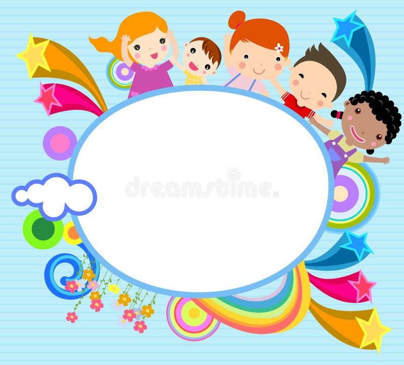 Children and frame stock vector. Illustration of message - 15195796