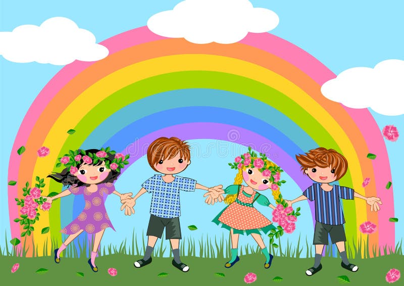 Children friendship stock illustration. Illustration of bloom - 72092734