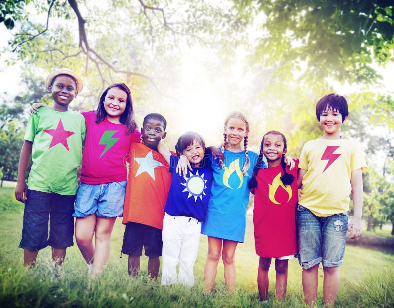 Children Friendship Togetherness Smiling Happiness Stock Photo - Image ...