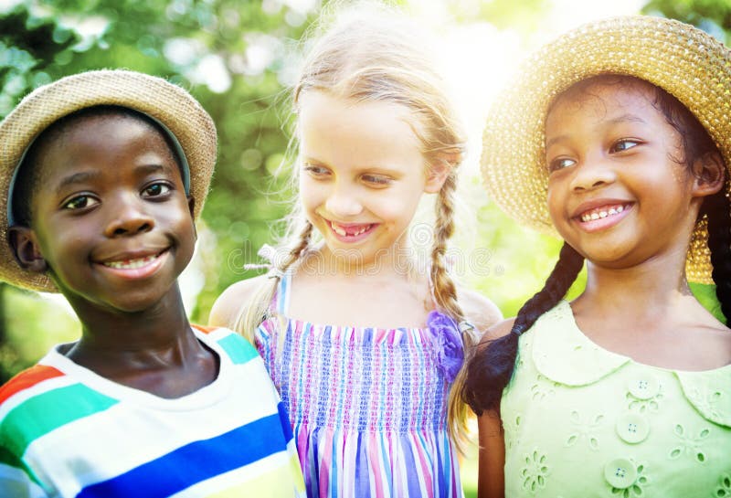 Children Friendship Togetherness Smiling Happiness Concept Stock Photo ...