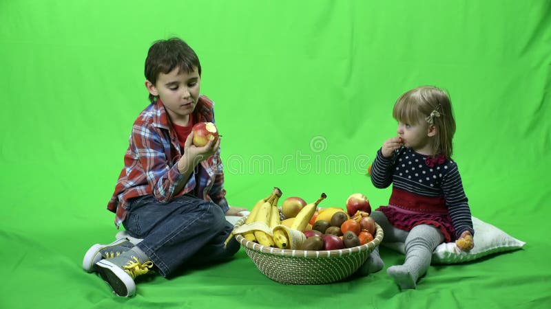 Children, Fruits and Green Screen 4k ProRes, 4.2.2 10bit Stock Video ...