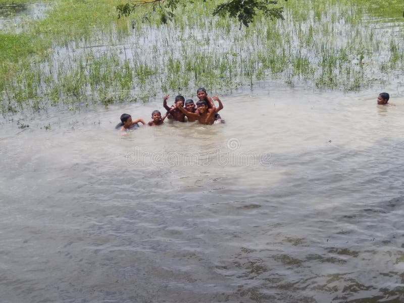 Children fun editorial stock photo. Image of pond, poor - 109581168