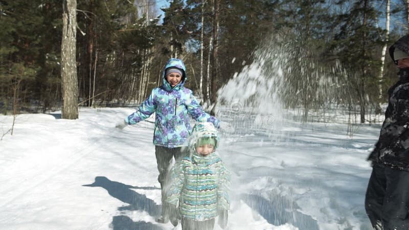 Children Funs: Cute Boy Who Snow is Falling on a Head Stock Video ...