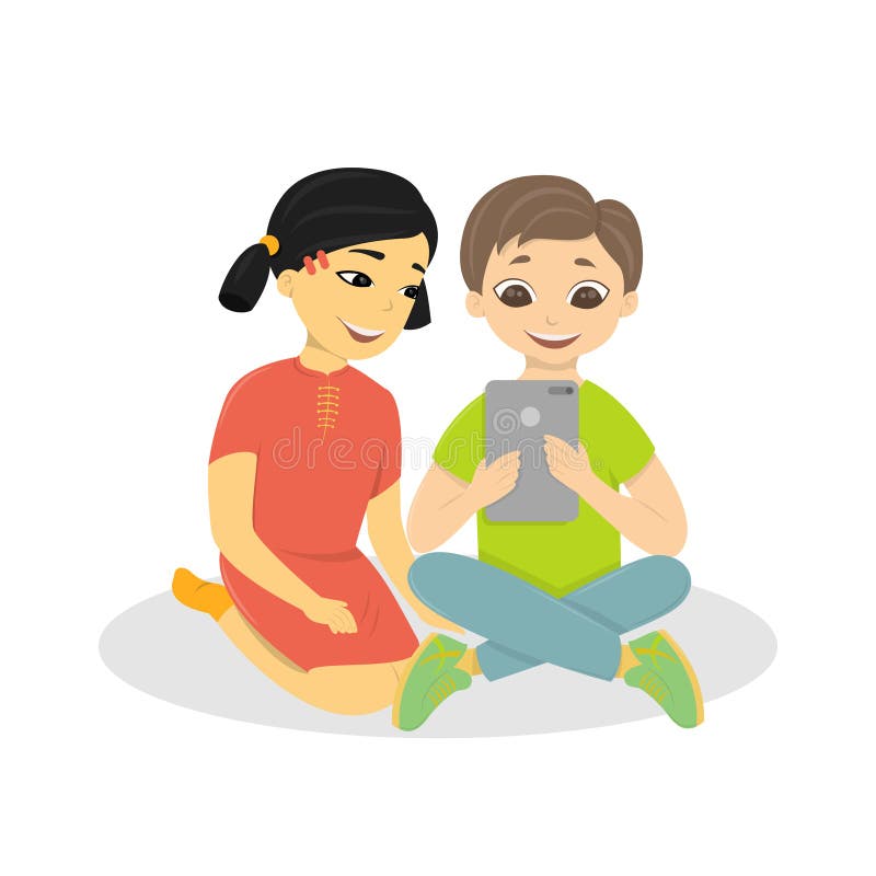 Children Texting Stock Illustrations – 245 Children Texting Stock ...