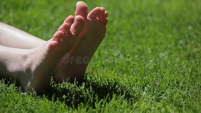 Children Girl Foot Grass Background Hd Footage Stock Video - Video of ...