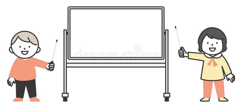 Children Giving a Presentation with a Whiteboard. Stock Vector ...