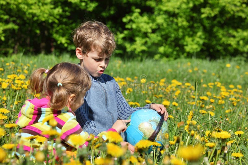 Children on meadow stock image. Image of family, field - 813023