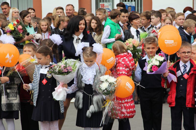 Children Go Back To School - a Holiday on September, the First Class ...