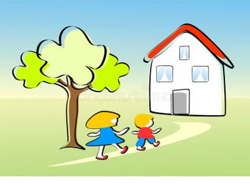 Children Go Home Happy Stock Illustrations – 168 Children Go Home Happy ...