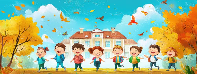 Children Go To School in the First Grade. Selective Focus Stock Image ...