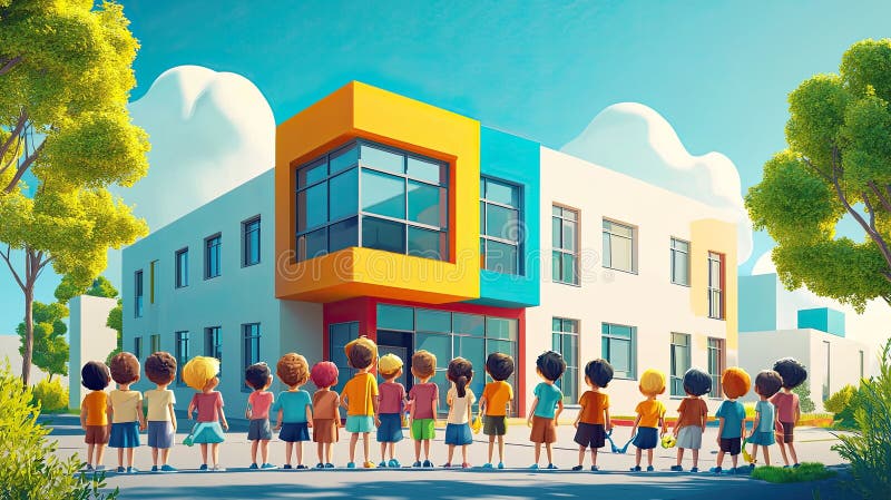 Children Go To School in the First Grade. Selective Focus Stock Image ...