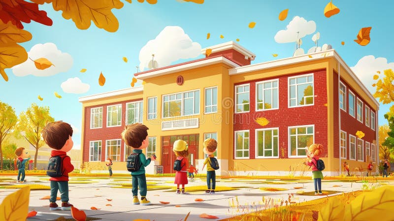 Children Go To School in the First Grade. Selective Focus Stock Photo ...