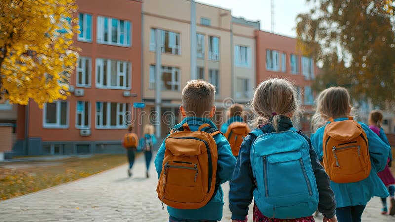 Children Go To School in the First Grade. Selective Focus Stock Photo ...