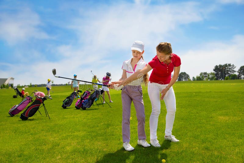 Children golf school stock image. Image of child, activity - 69265839