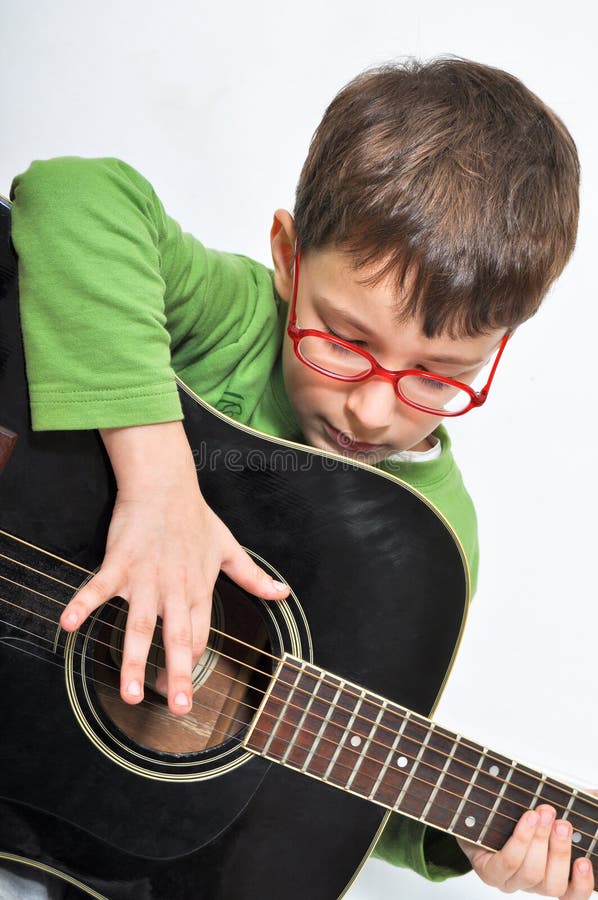 Children and guitar stock image. Image of chord, excited - 28548615