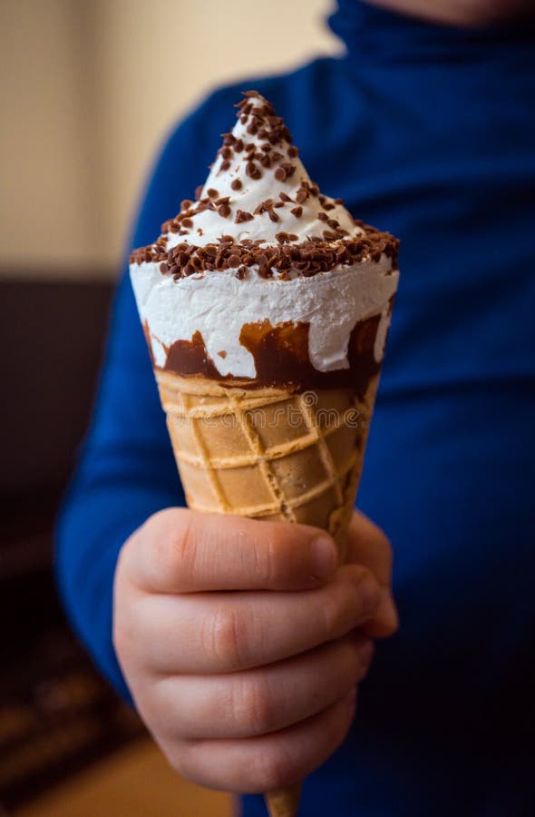 Children Hand Holding Ice Cream Stock Image - Image of child, body ...