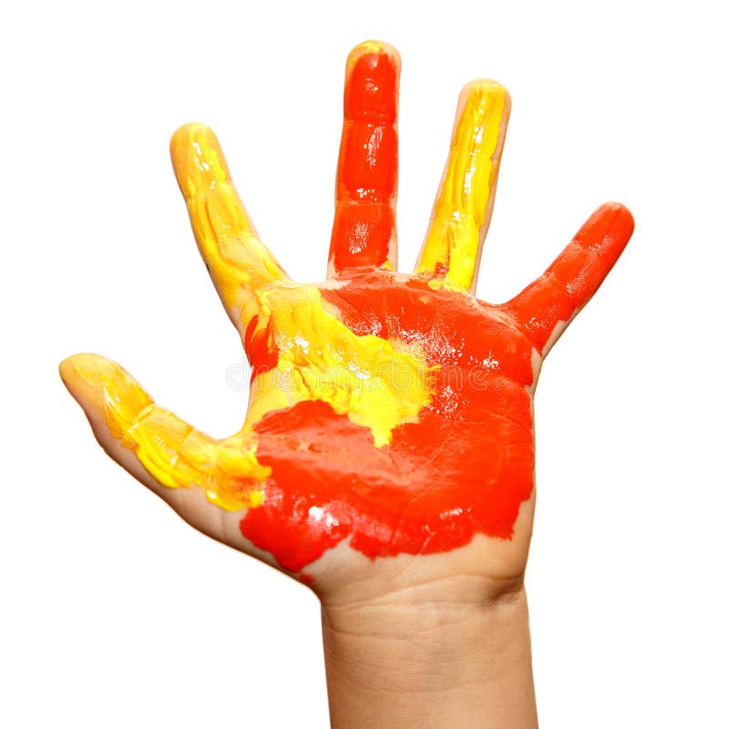 Children hand paint stock photo. Image of funny, finger - 65069054