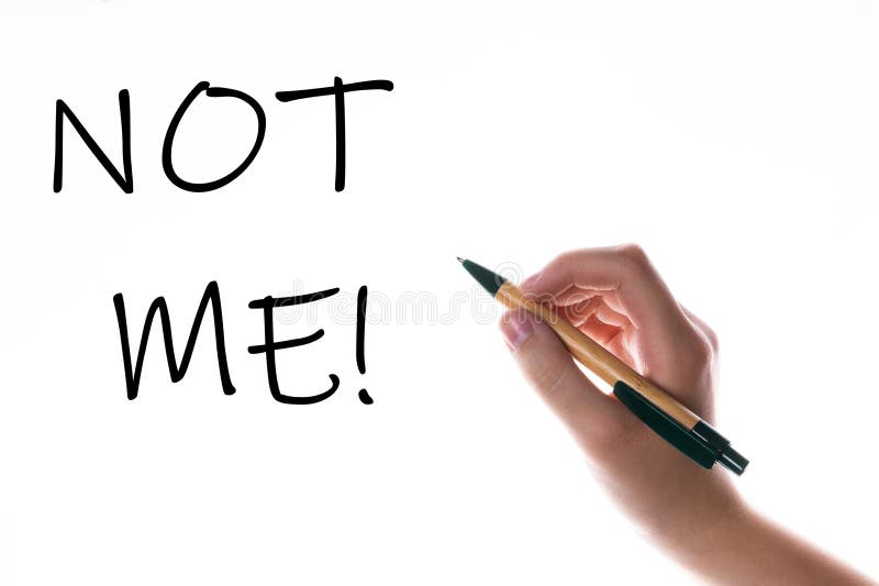 Children Hand with Pen Write on an Blue White Background. Writing Hand ...