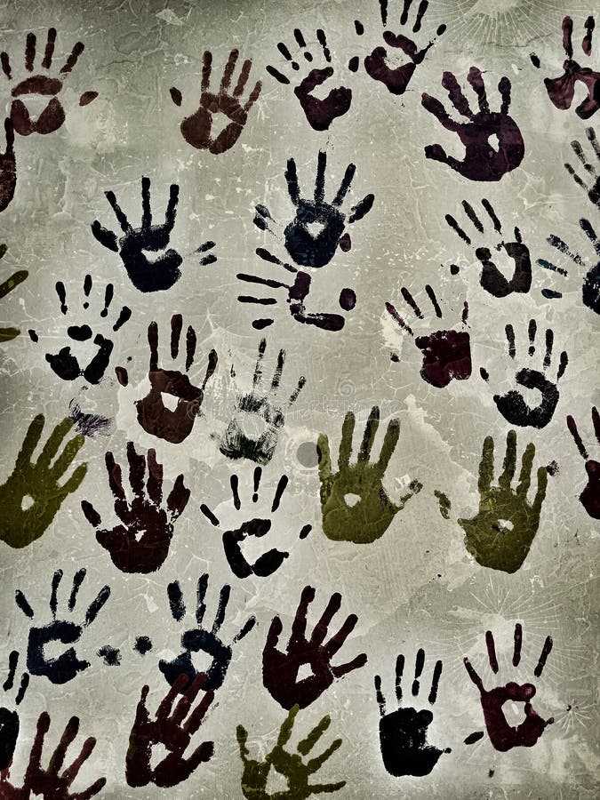 Handprint on the wall stock photo. Image of mark, fingers - 24613956