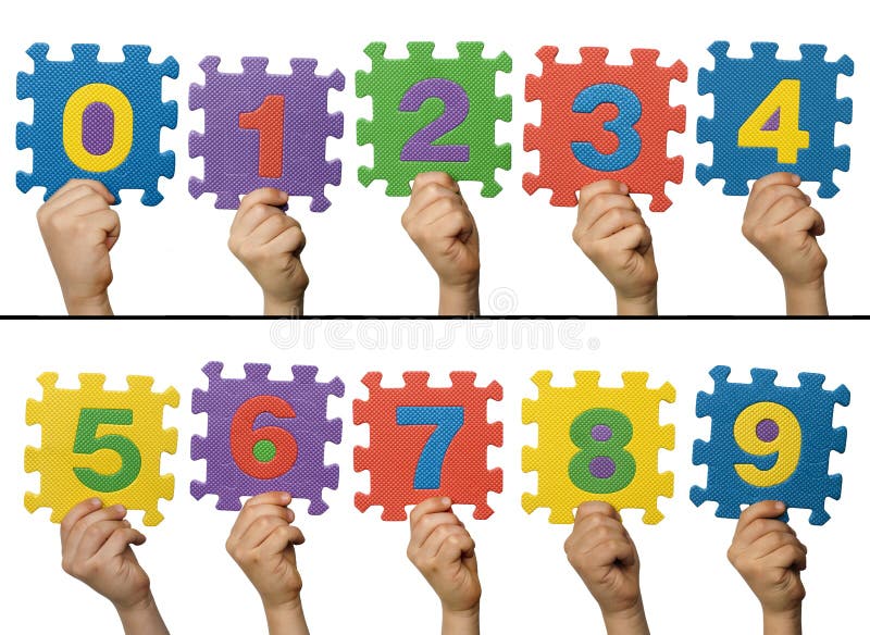 Children Hands Holding Numbers Stock Photo - Image of concept ...