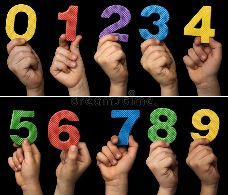 Children Hands Holding Numbers Stock Photo - Image of mathematics ...