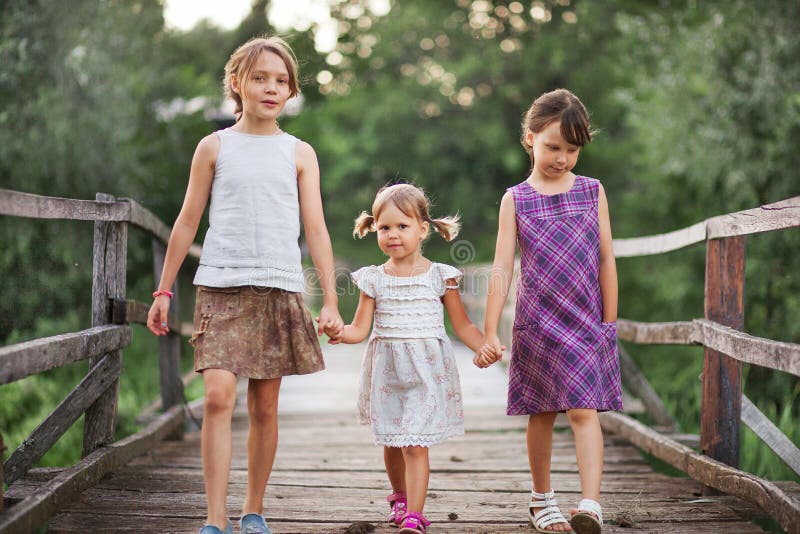 Children happy outdoors. stock photo. Image of smile - 76039058