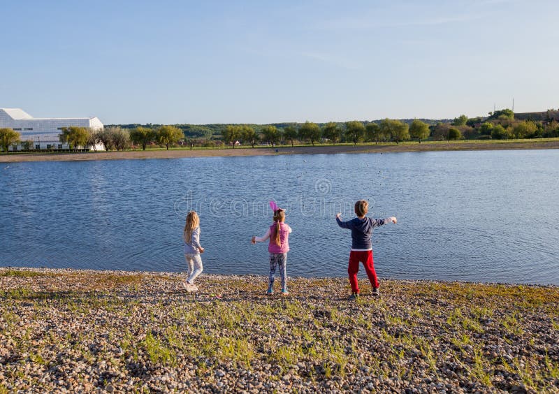 Children have fun outdoor stock photo. Image of outdoor - 92459404