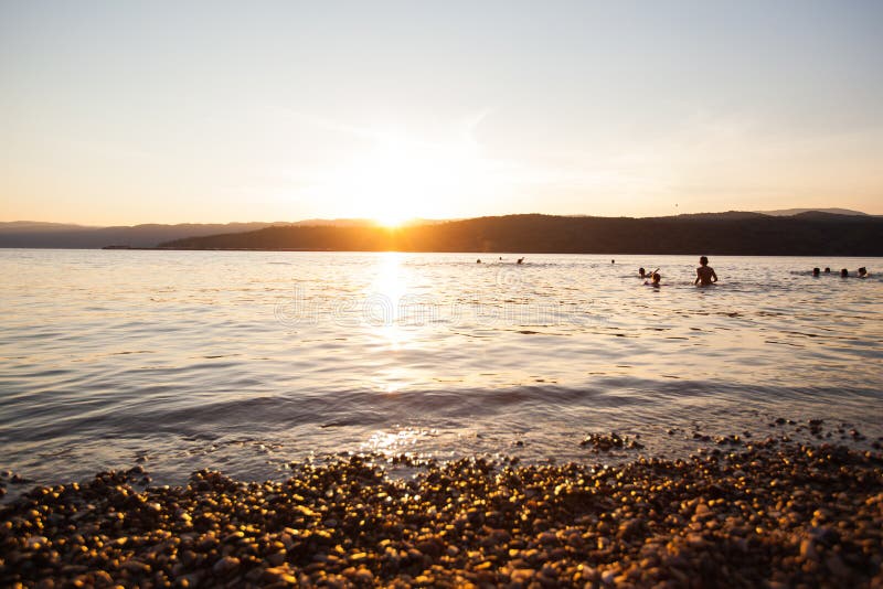 Children Have Fun on River at Summer Stock Photo - Image of enjoyment ...