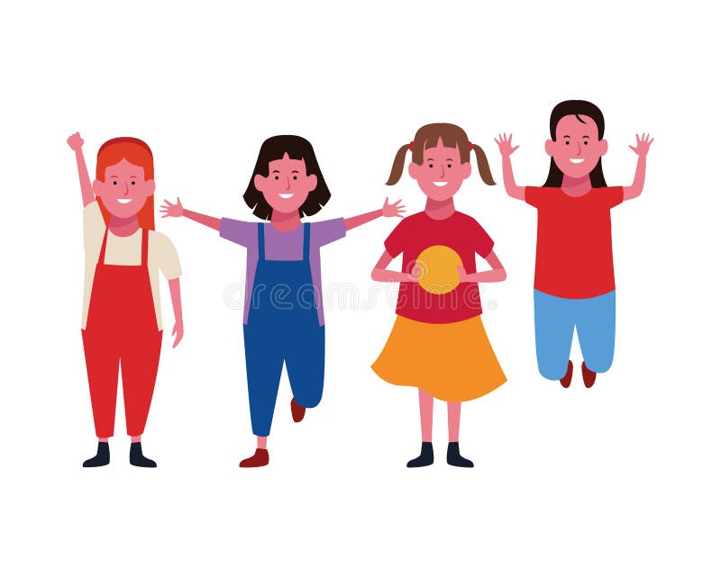 Children having fun stock vector. Illustration of group - 132173282