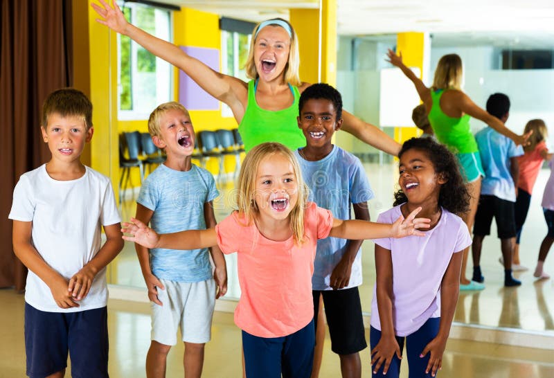 Children Having Fun in Choreography Class Stock Photo - Image of kids ...