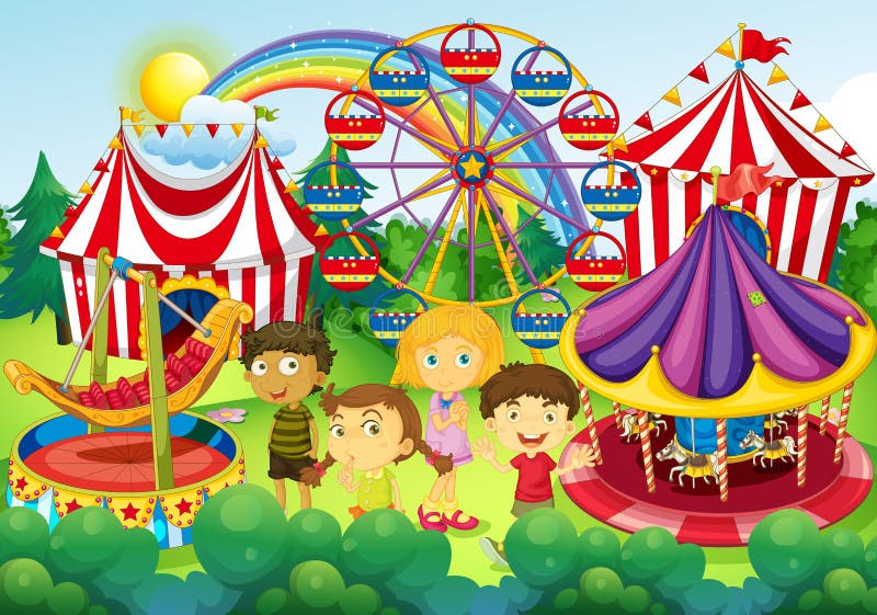 Children Having Fun In The Circus Stock Vector - Image: 58923667