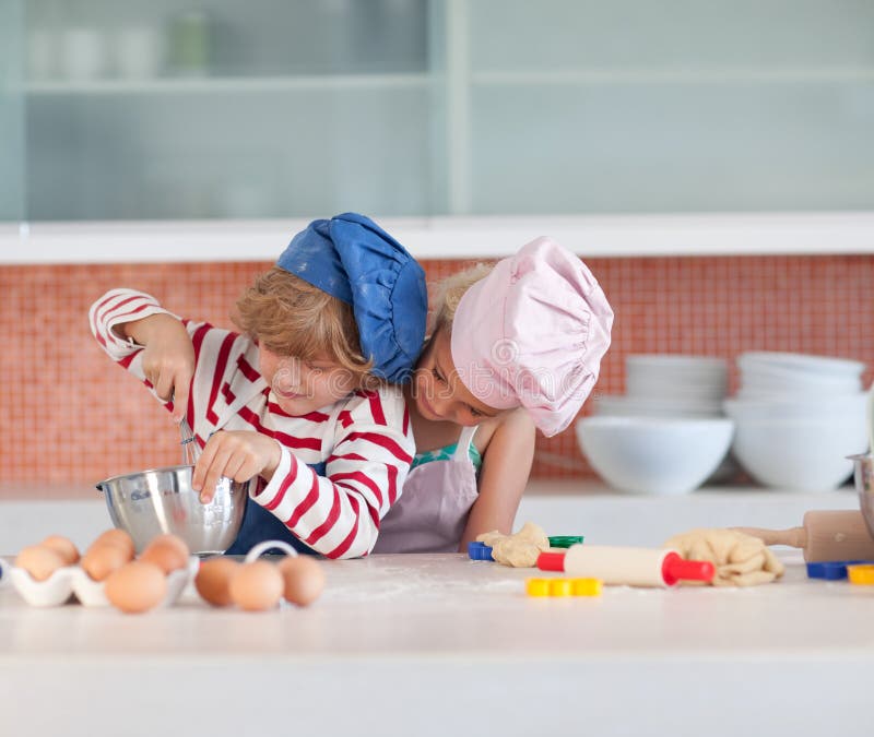 Children Having Fun in the Kitchen Stock Photo - Image of helping ...