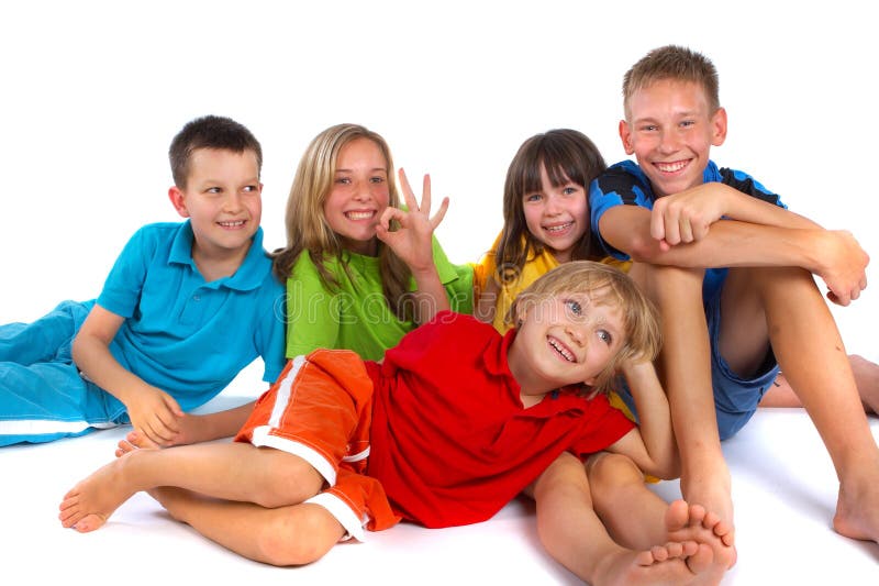 Children Having Fun in Studio Stock Image - Image of cute, portrait ...