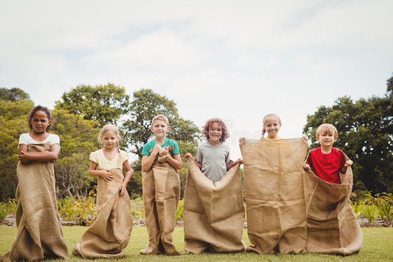 Sack Race Girls stock image. Image of sack, hair, path - 2849445