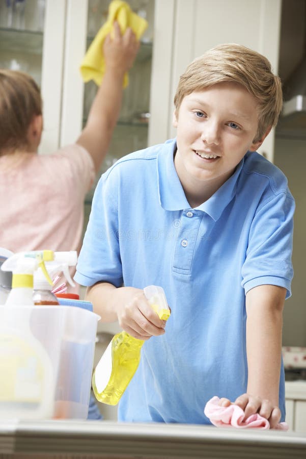 Children Helping To Clean House Stock Photo - Image of helping, child ...