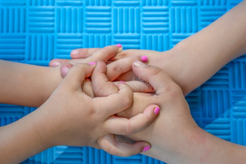 Children Holding Hands and Playing Together with Unity and Teamwork ...