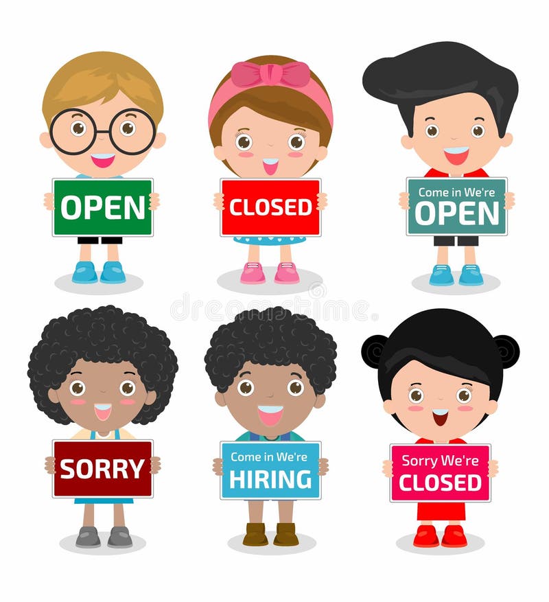 Children Holding Signs, Kid Holding Signs, Child Holding Signs Stock ...