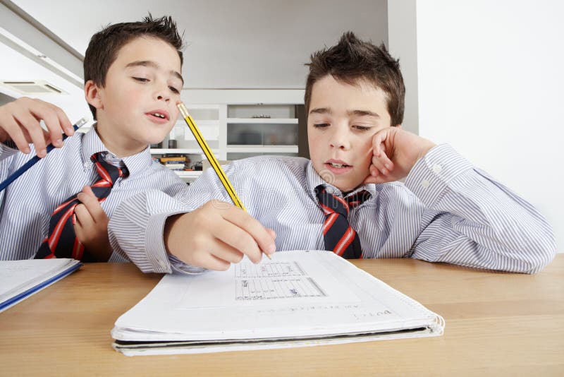 Children with Homework at Home Stock Image - Image of homework ...