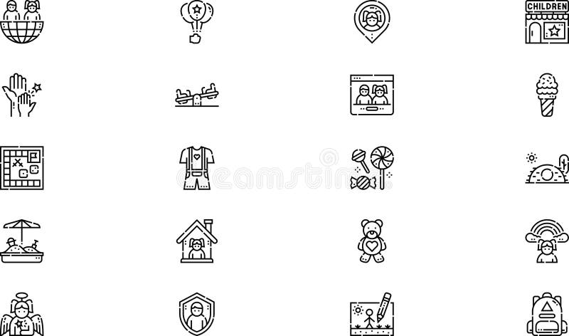 Children Icons Collection is a Vector Illustration with Editable Stroke ...