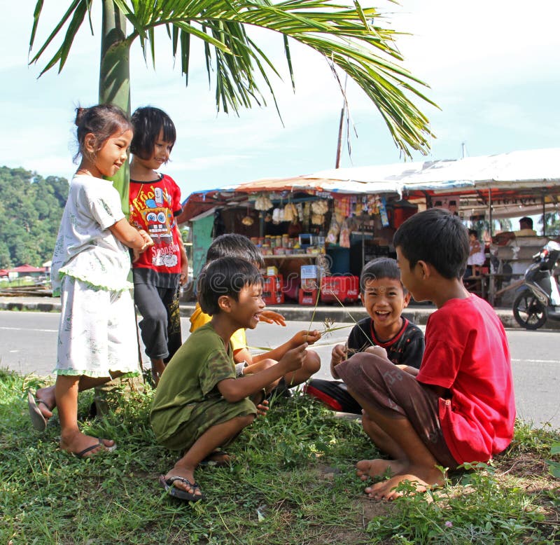Young Children in Padang, West Sumatra, Indonesia. Editorial Stock ...