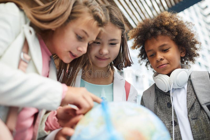 Children Interested by Geography Stock Photo - Image of childhood ...